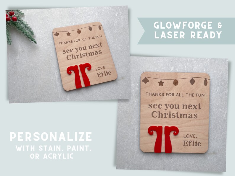 Elf Goodbye Letter Sign SVG Laser Cut File for Glowforge - Etsy