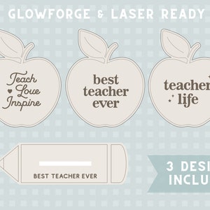 Teacher Apple Sign SVG Laser File Cut Digital File for Glowforge Gifts ...