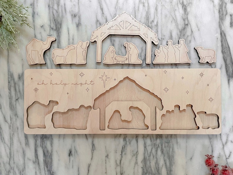 Nativity Scene Puzzle SVG File Christmas Puzzle Kids - Etsy