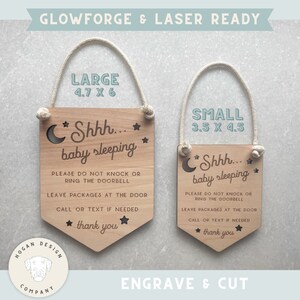 Shhh Baby Sleeping Sign SVG Laser File Cut Digital File | Don't Ring ...