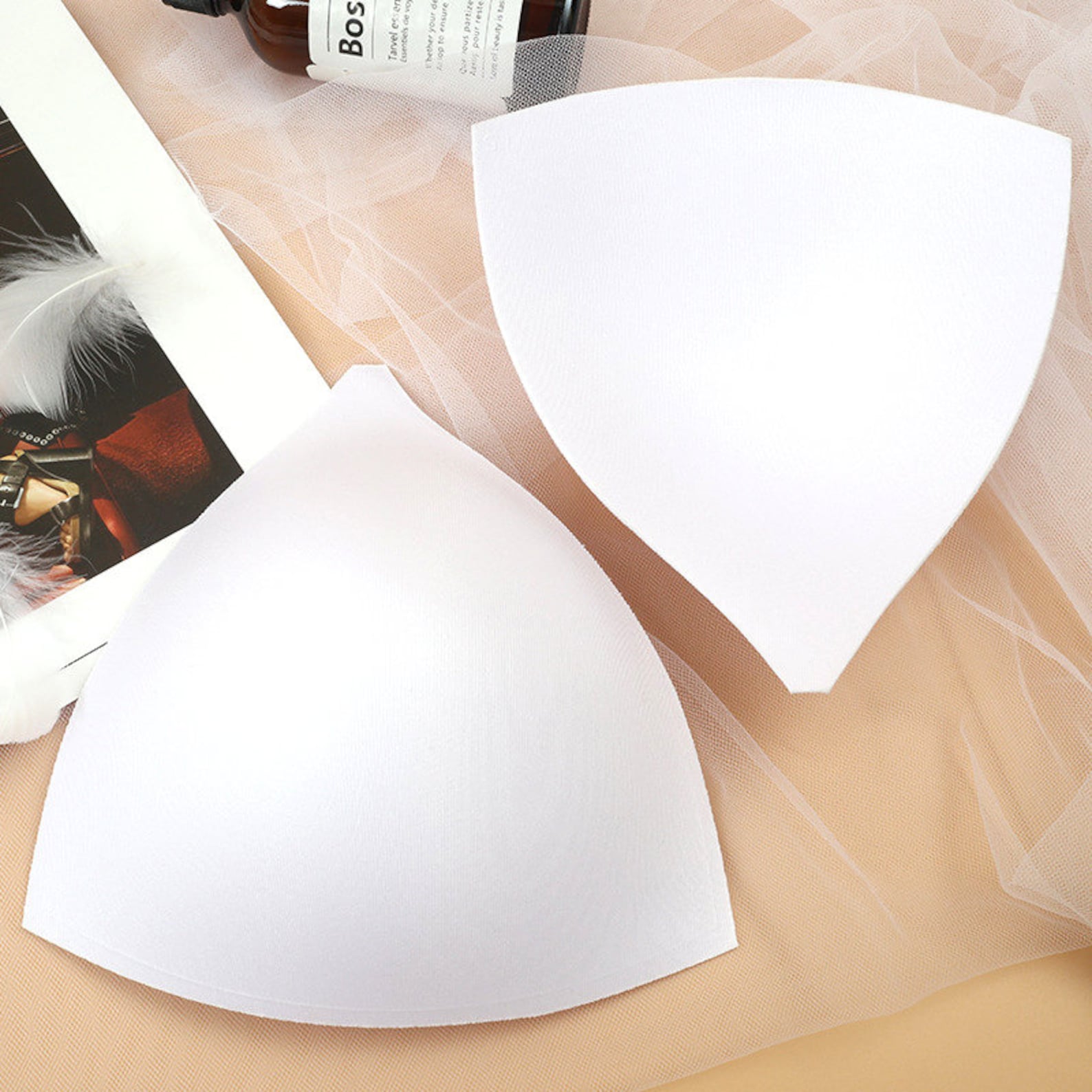 Thin Triangle Sew in Suspender Bra Cups Pad Bust Sponge Cups ( Small ...