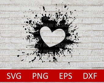 Paint Splatter Heart Svg - Etsy UK