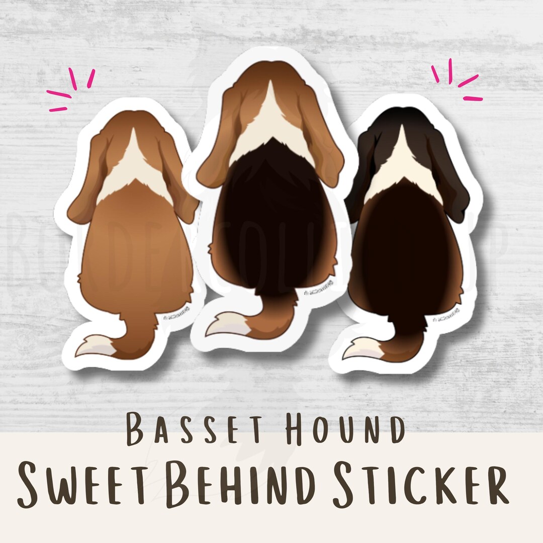 Basset Hound Sticker Custom Basset Lover Gift Hound Dog Laptop Sticker ...