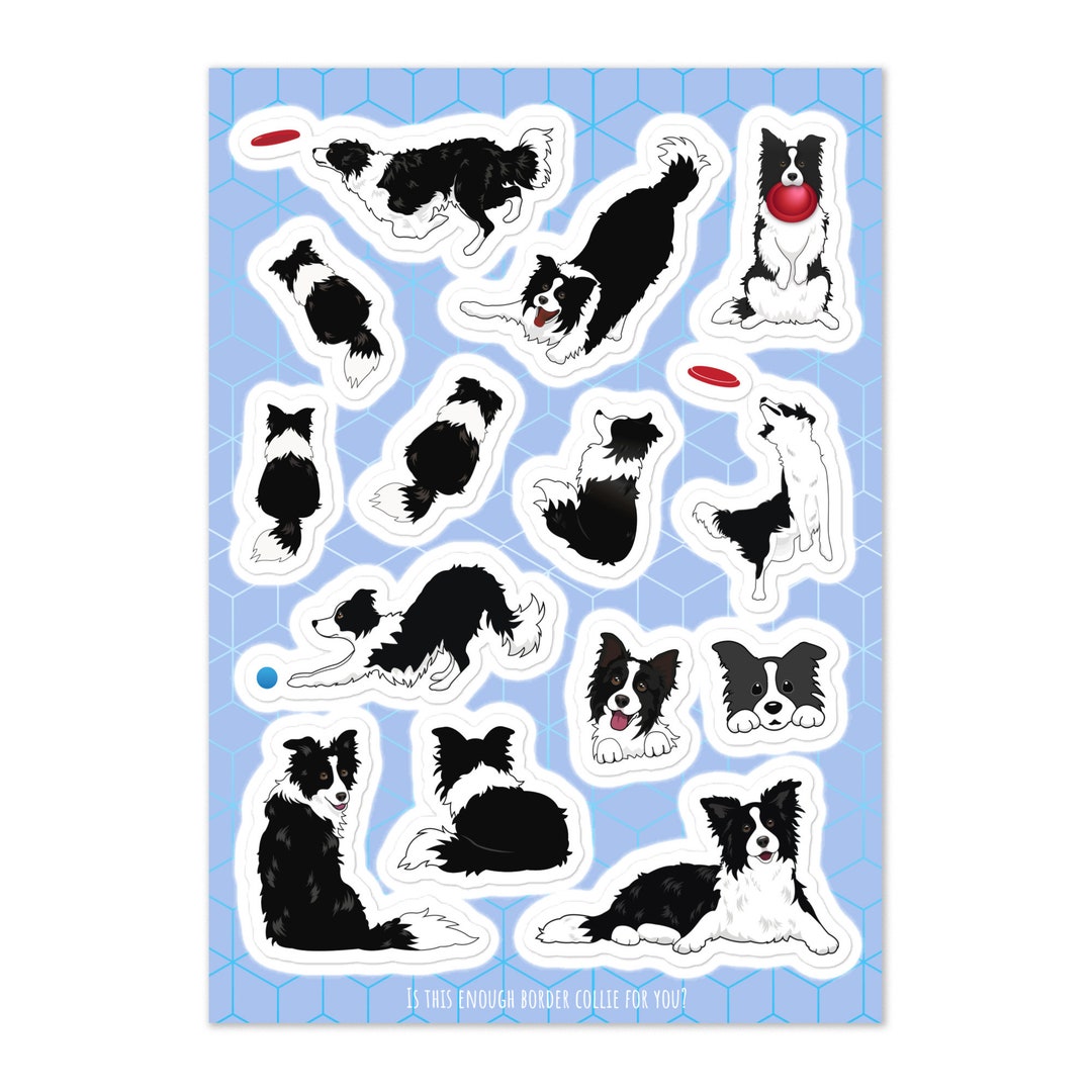 Border Collie Sticker for Border Collie Lover Sticker for Water Bottle ...
