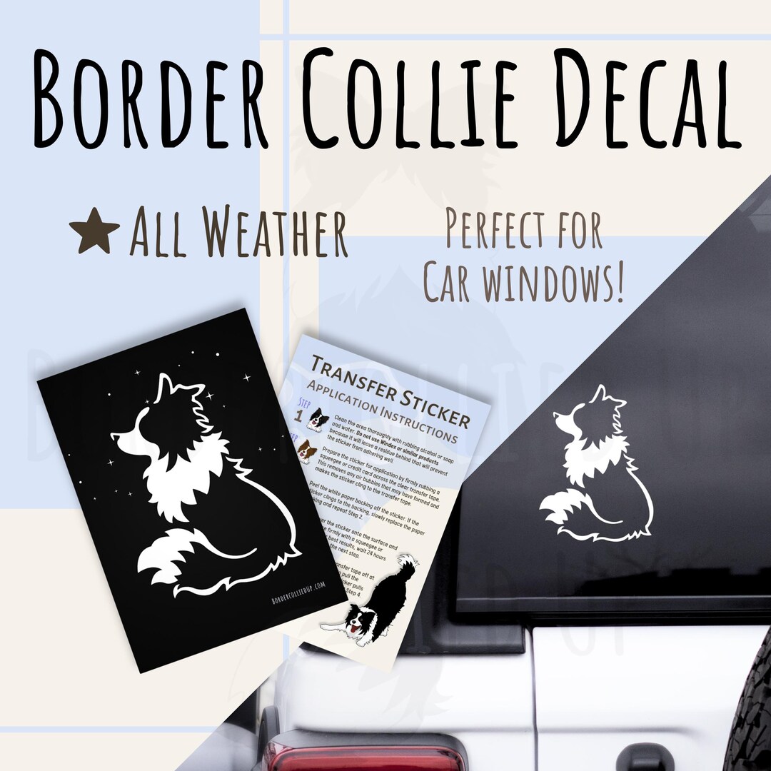 Border Collie Transfer Sticker Unique Border Collie Gift Dog Lover Car ...