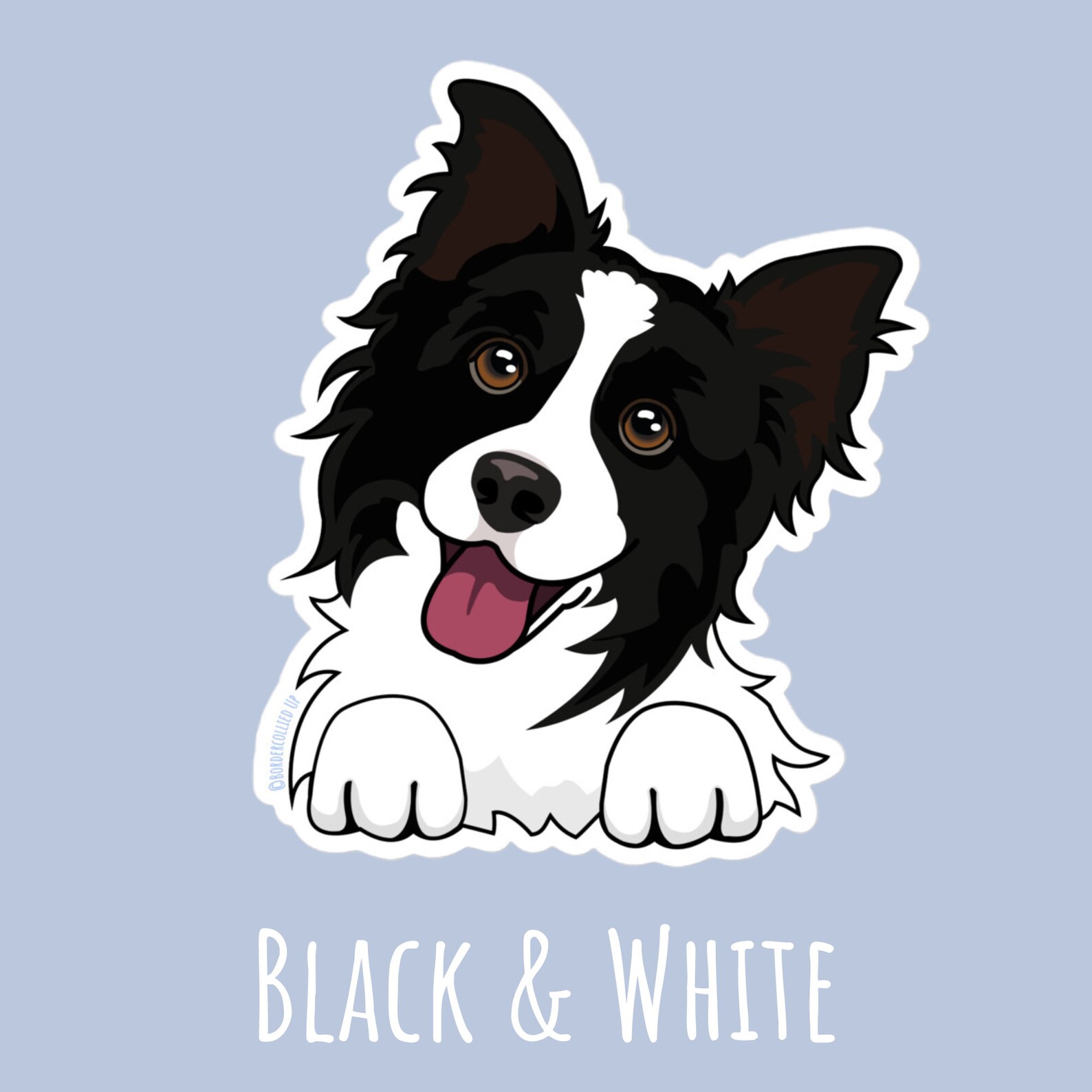 Border Collie Sticker for Border Collie Lover Water Bottle Decal for ...