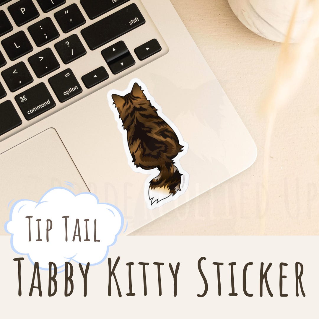Tabby Cat Sticker Brown Tabby Cat Decal Cat Lover Sticker White Tip ...