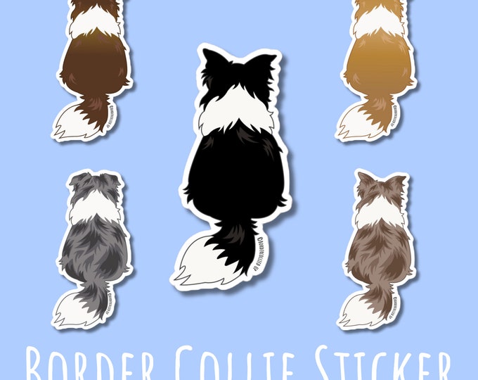 Border Collie Sticker for Border Collie Lover Sticker for Water Bottle ...