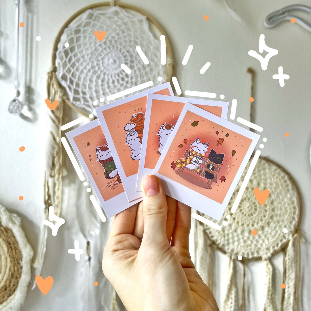 Autumn C&T Polaroid Set Mini Art Prints Cute Art Prints - Etsy