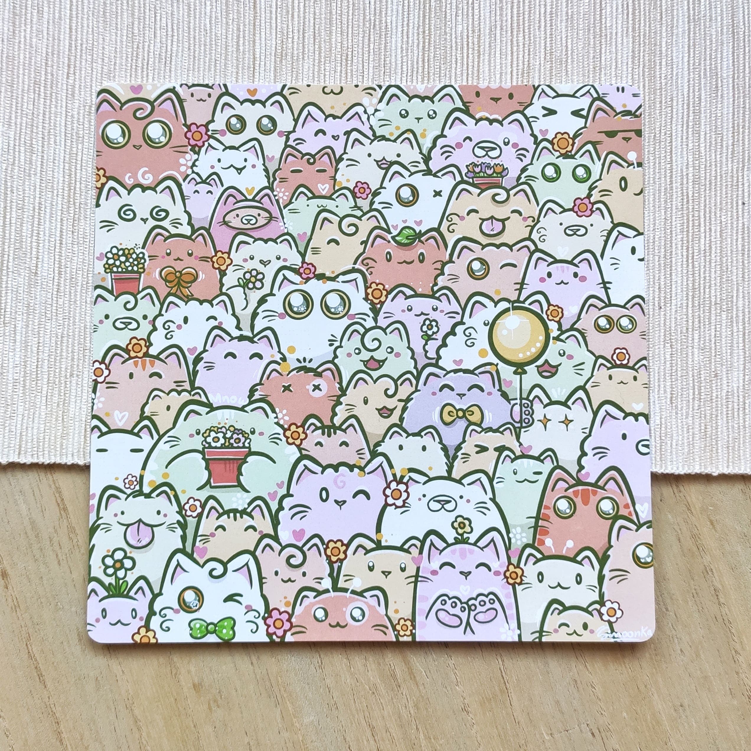 Bunch of Spring Flower Cats Art Print Cute Art Prints Cat - Etsy