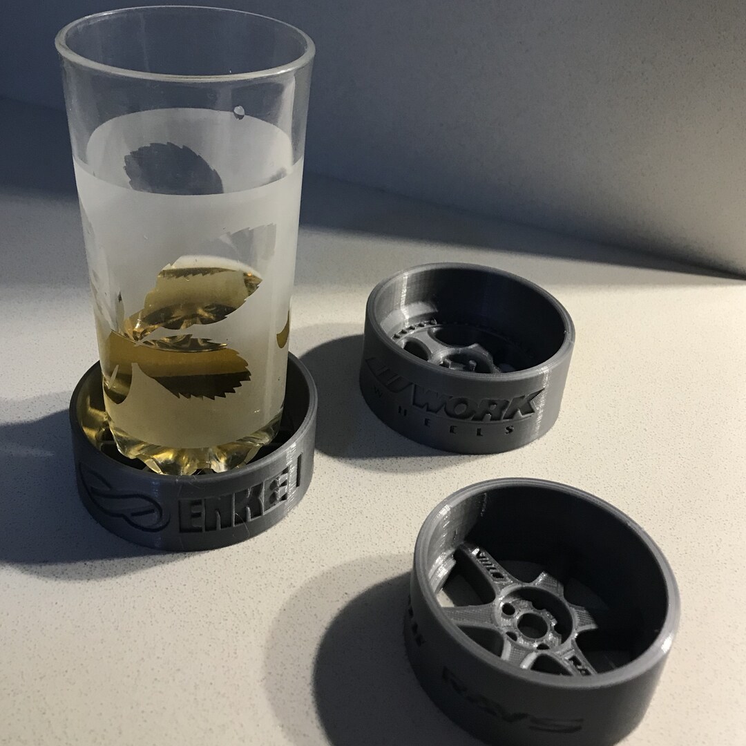 JDM Rims Coasters / 3 Pieces / Made From Organic PLA Plastic / 3D ...