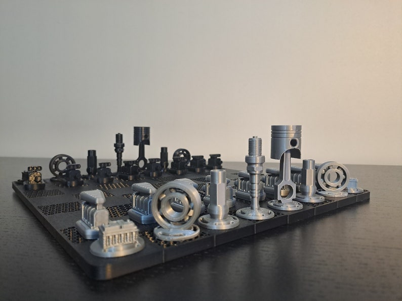 Unique Chess Set Made From Car Parts: 3D Printed Creation / Made From ...