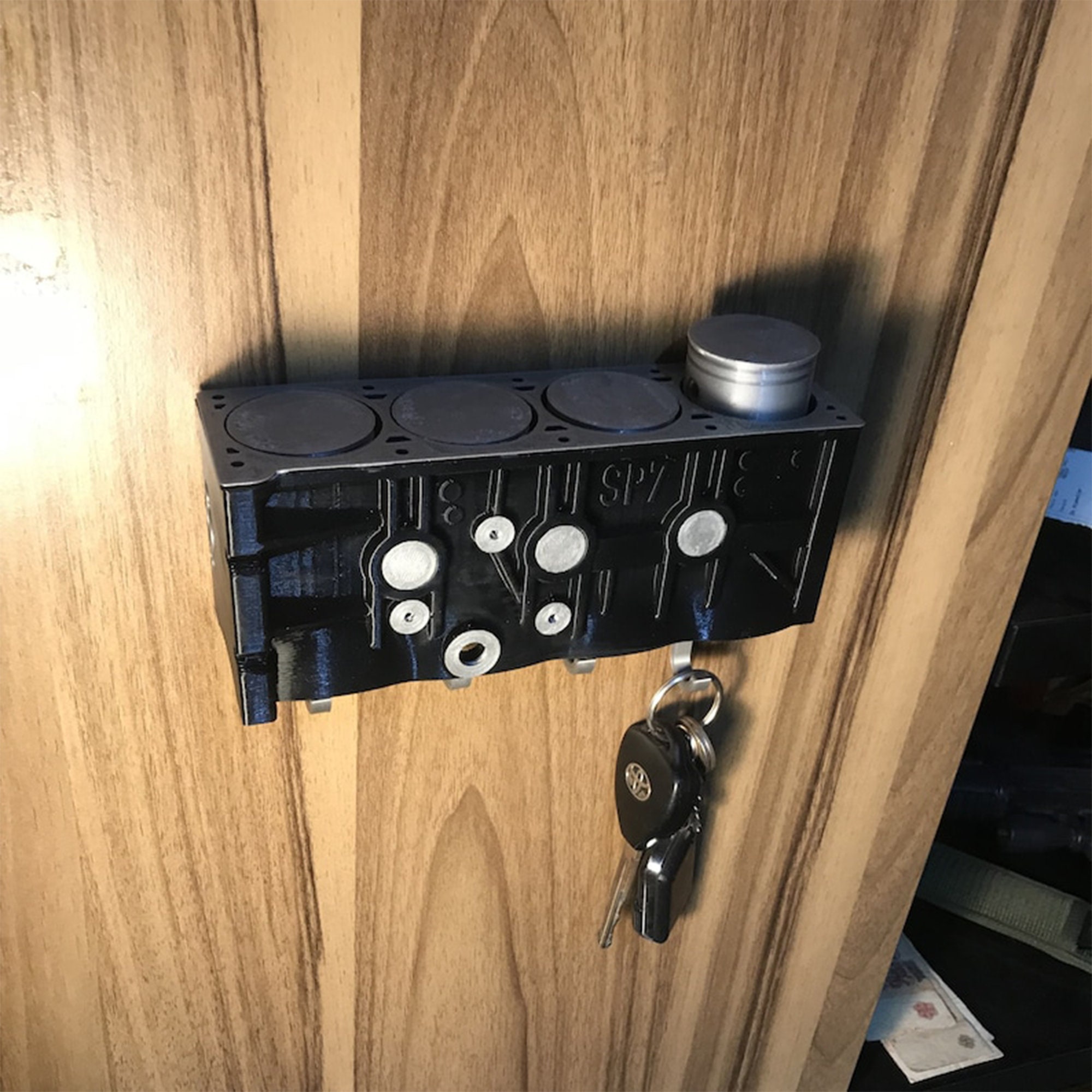 Engine Block Key Hooks, Working Mechanism V2 Grey / Made From Organic ...