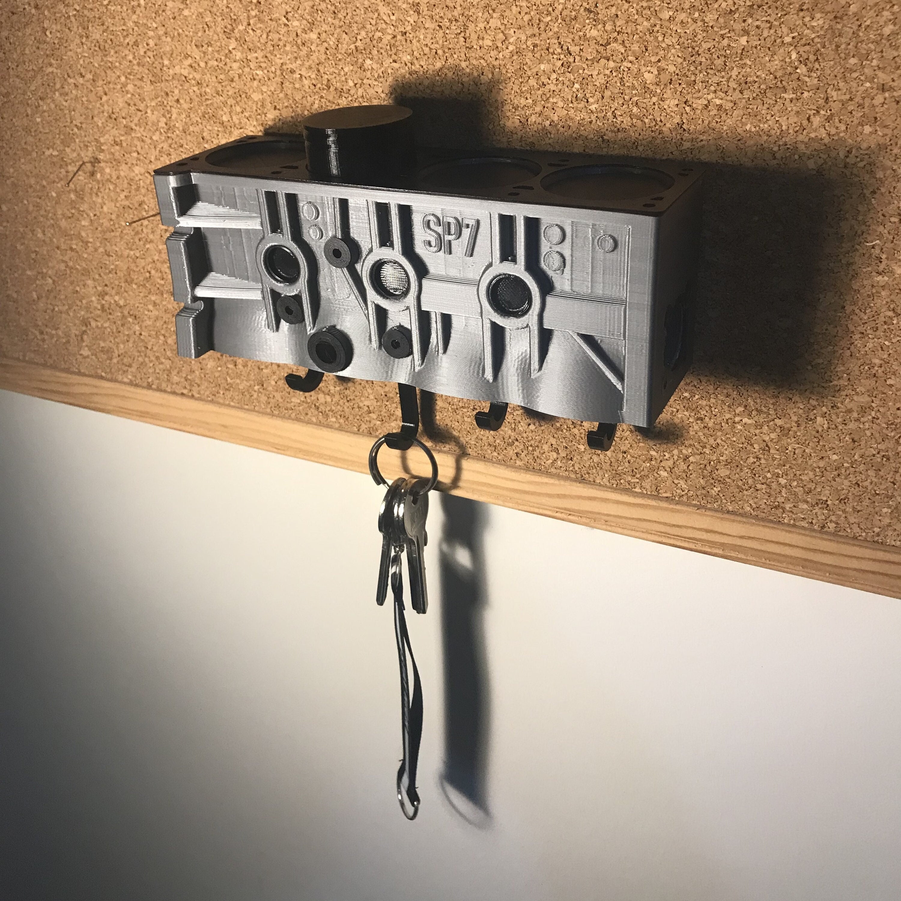 Engine Block Key Hooks, Working Mechanism V2 Grey / Made From Organic ...