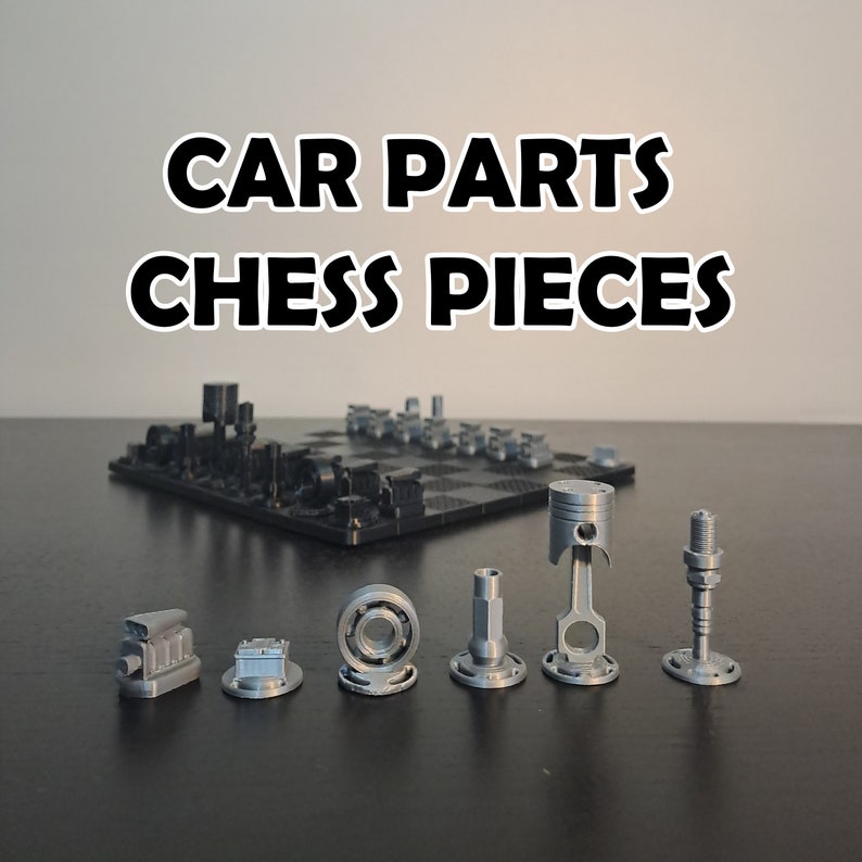 Unique Chess Pieces Made From Car Parts: 3D Printed Creation / Made ...
