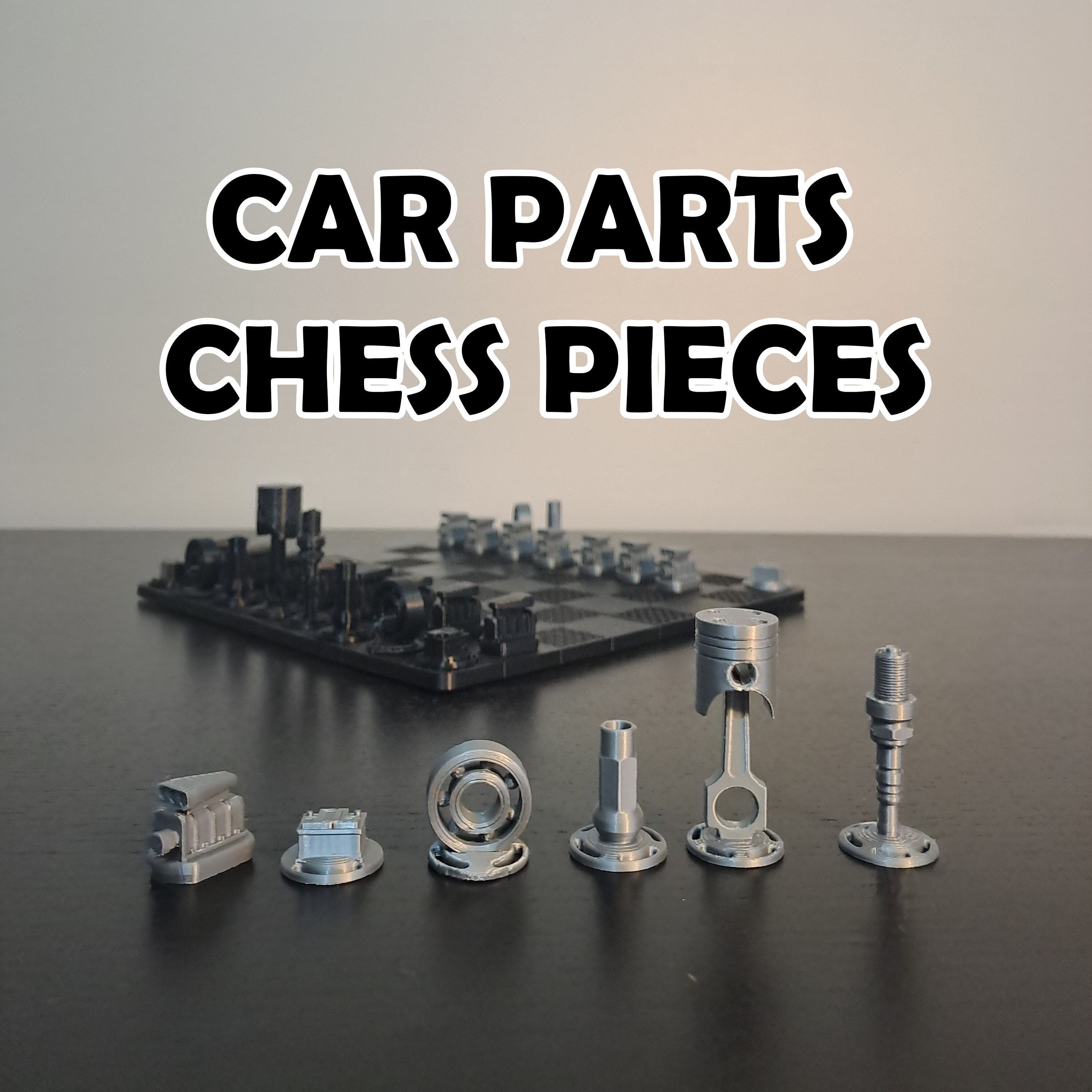 Unique Chess Pieces Made From Car Parts: 3D Printed Creation / Made ...