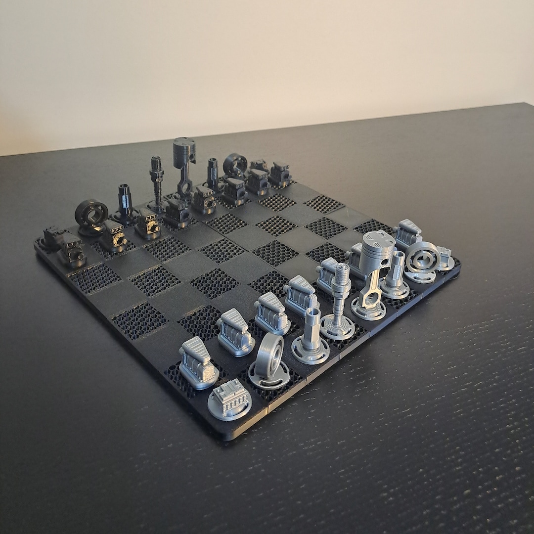 Unique Chess Set Made From Car Parts: 3D Printed Creation / Made From ...