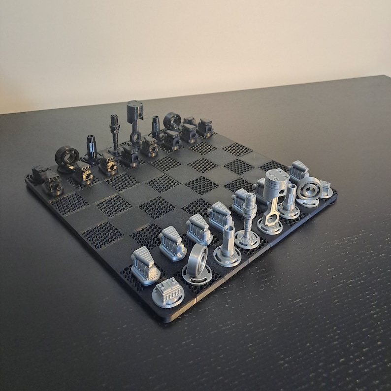 Unique Chess Set Made From Car Parts: 3D Printed Creation / Made From ...