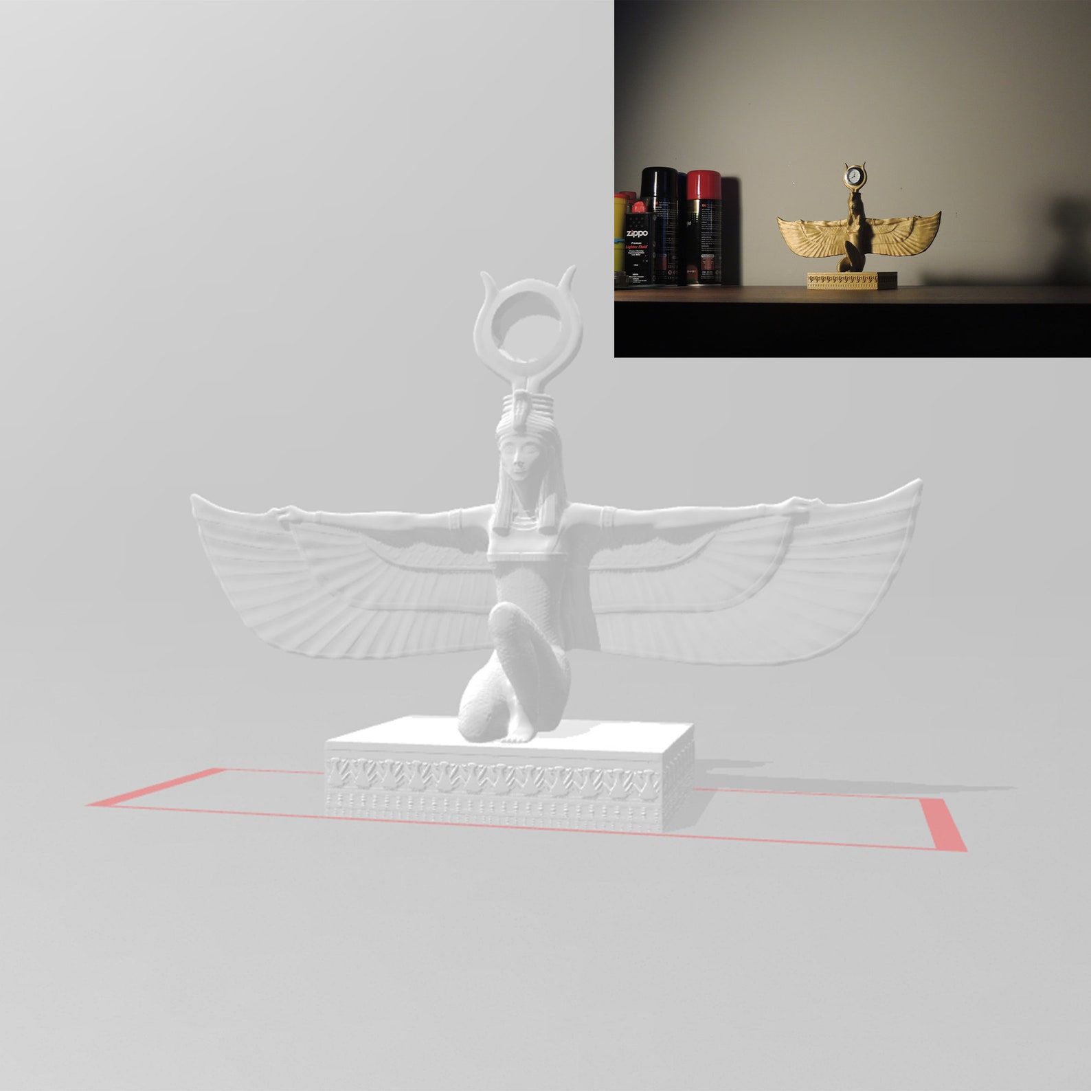 Egypt ISIS Sculpture Clock Stl File - 3D Print File - Etsy