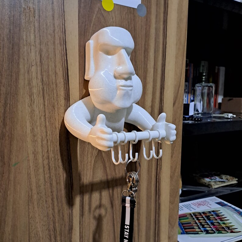 Moai Sculpture Key & Toilet Paper Holder / Made From Organic PLA ...