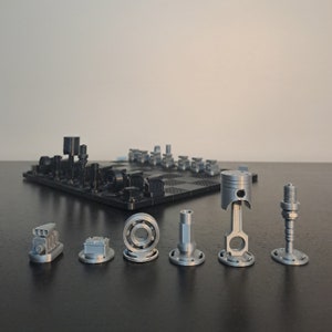 Unique Chess Pieces Made From Car Parts: 3D Printed Creation / Made ...