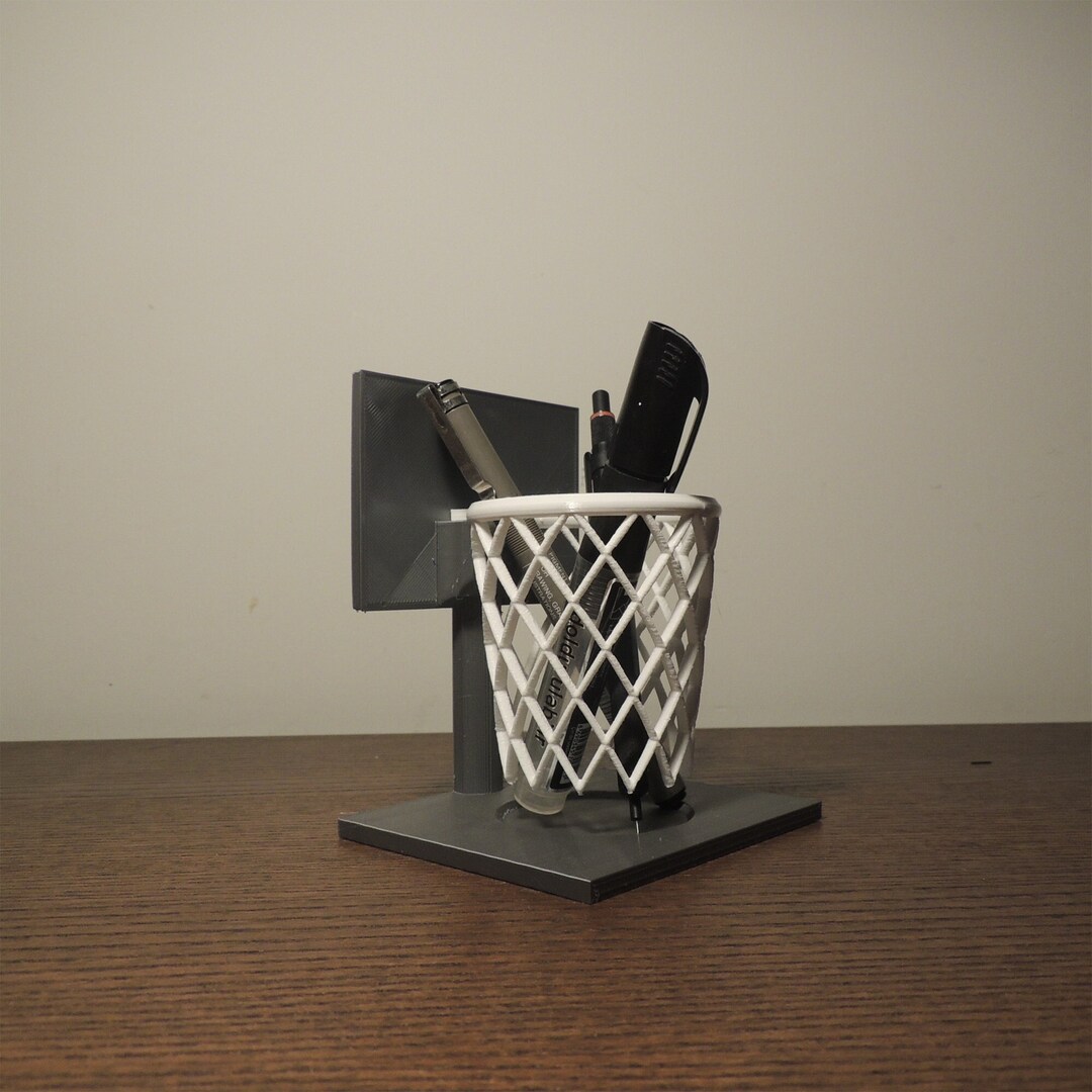 Basketball Hoop & Pen Cup Challenge Pen Holder / Made From Organic PLA ...