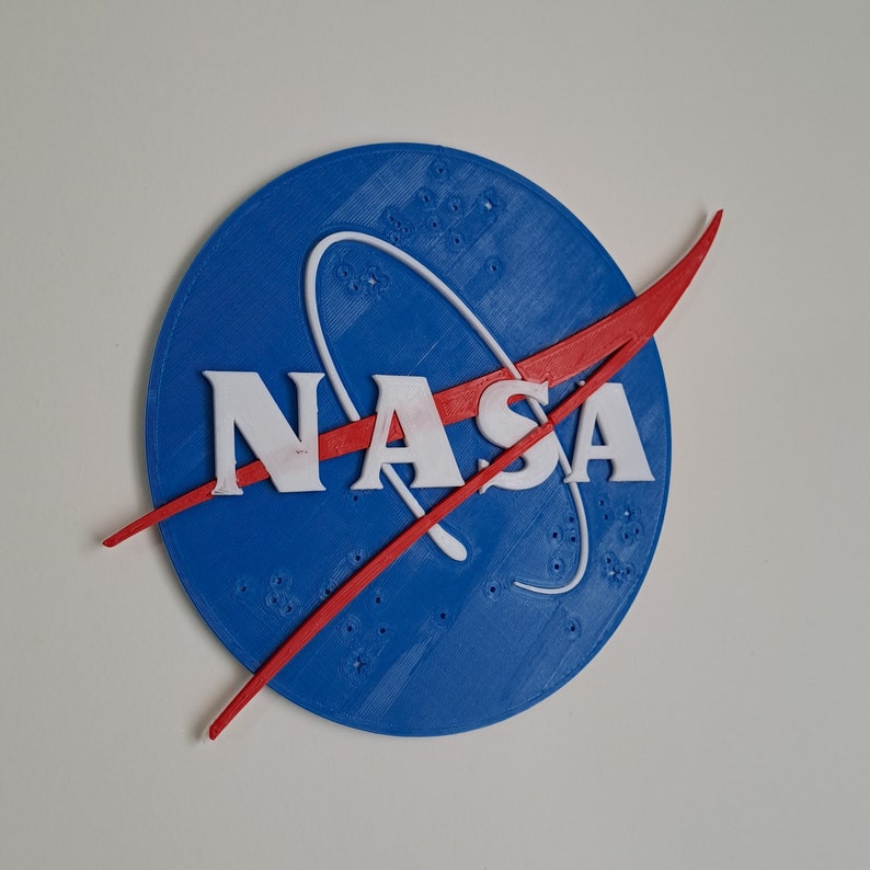 NASA Logo 3D Printed Wall Decor / Made From Organic PLA Plastic / 3D ...