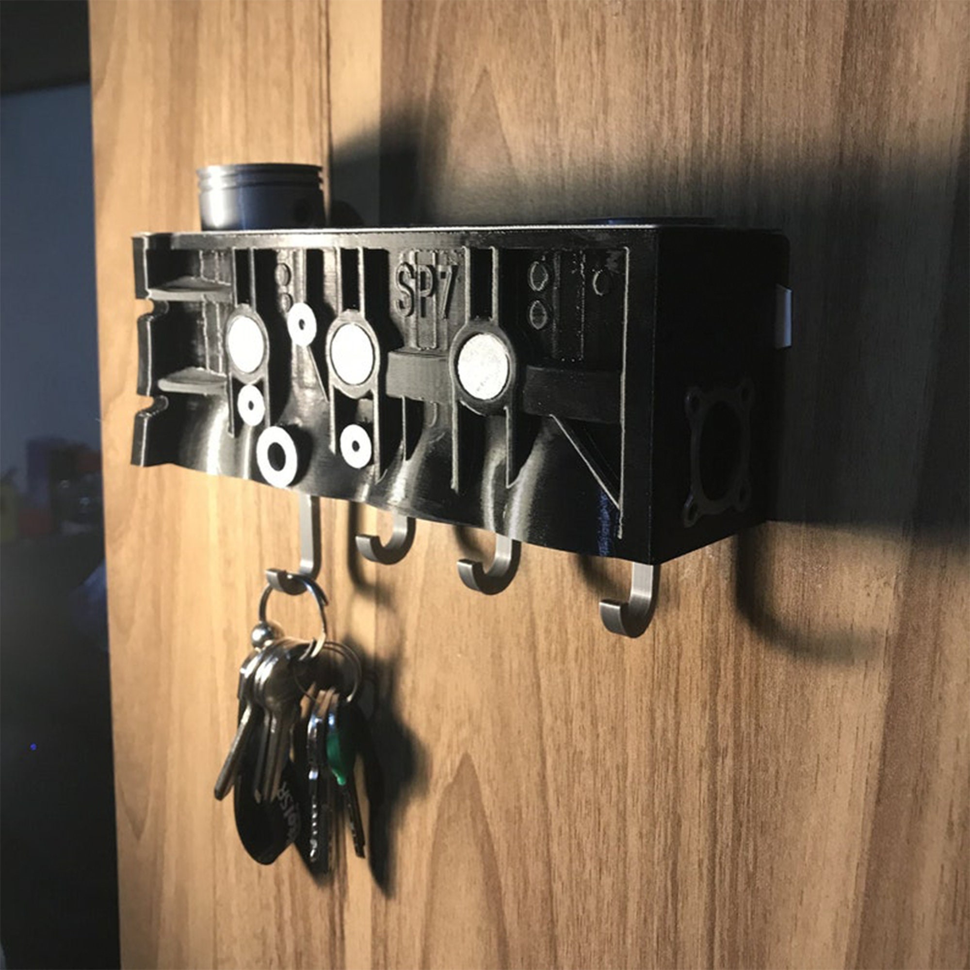 Engine Block Key Hooks, Working Mechanism V2 Grey / Made From Organic ...