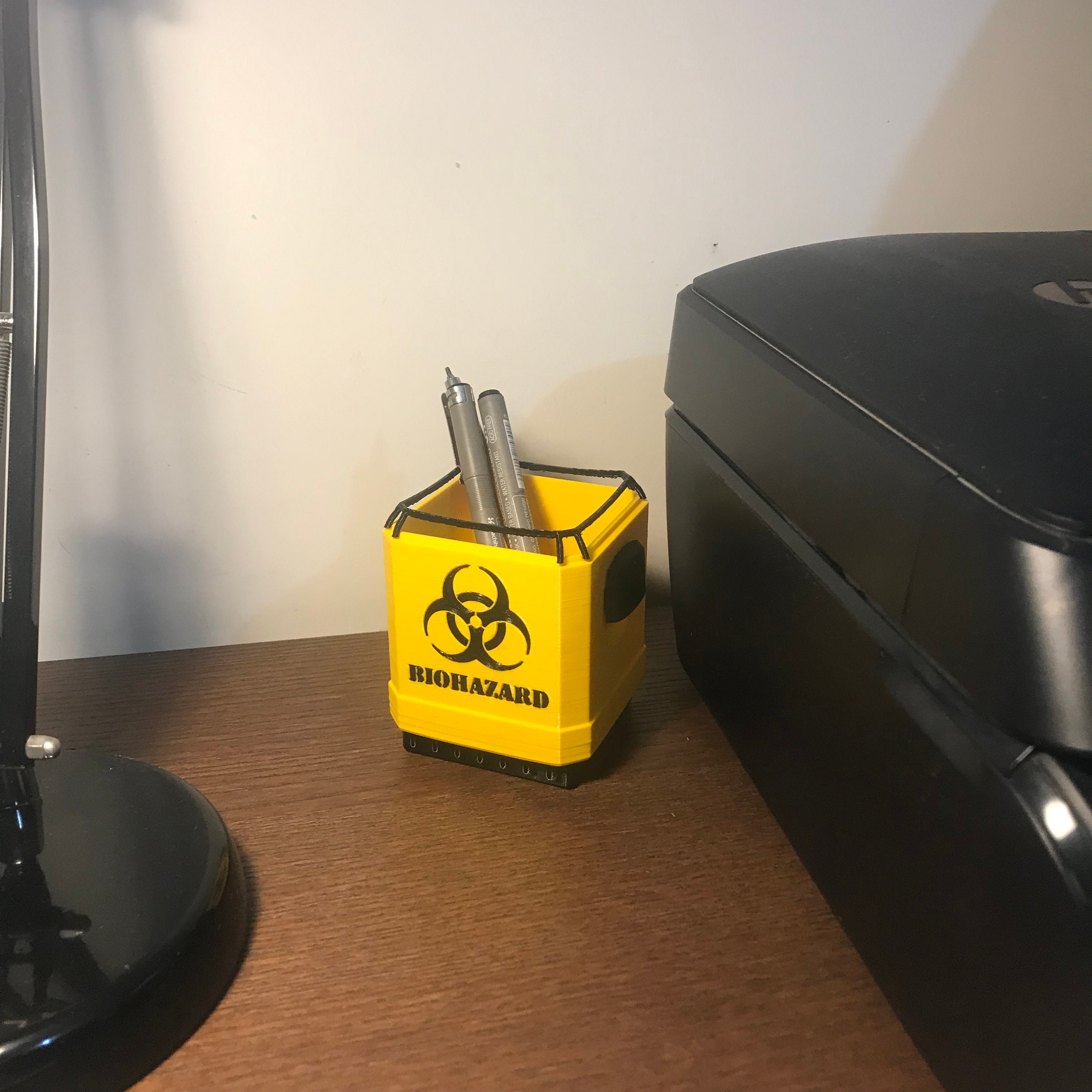 Biohazard Box Pen Holder / Made From Organic PLA Plastic / 3D Printed ...