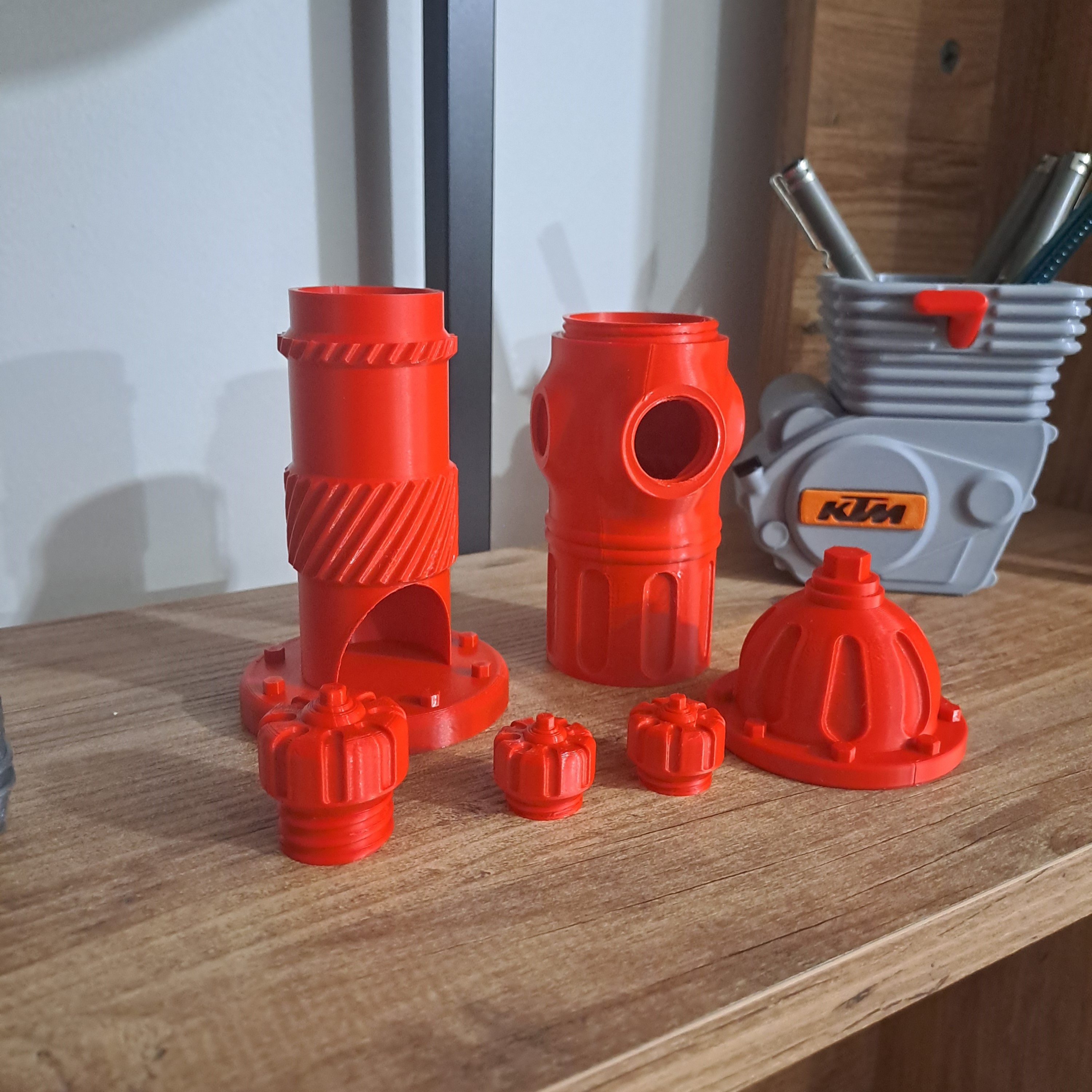 Red Sculpture-sized Concealed Box Fire Faucet / Made From Organic PLA ...