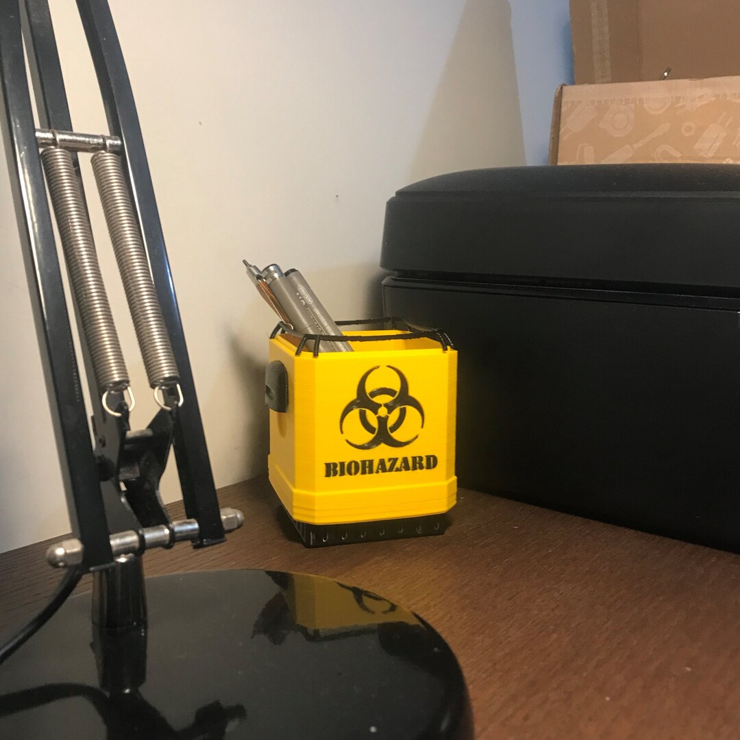 Biohazard Box Pen Holder / Made From Organic PLA Plastic / 3D Printed ...