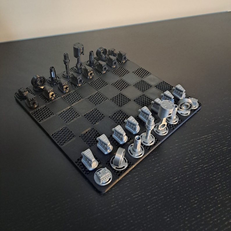 Unique Chess Set Made From Car Parts: 3D Printed Creation / Made From ...