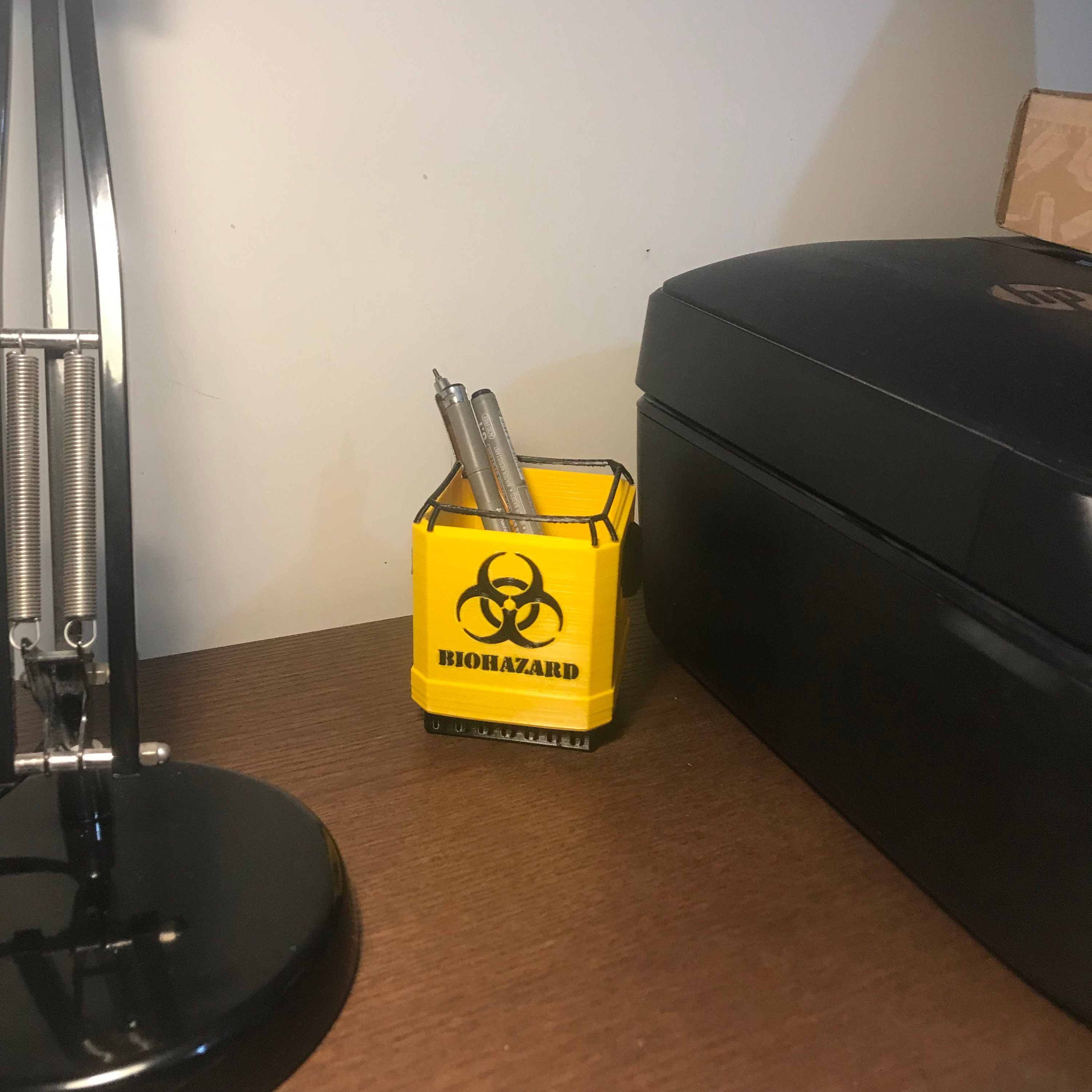 Biohazard Box Pen Holder / Made From Organic PLA Plastic / 3D Printed ...