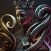 Modern Abstract Chess Queen Digital Chess Queen Art Print - Etsy