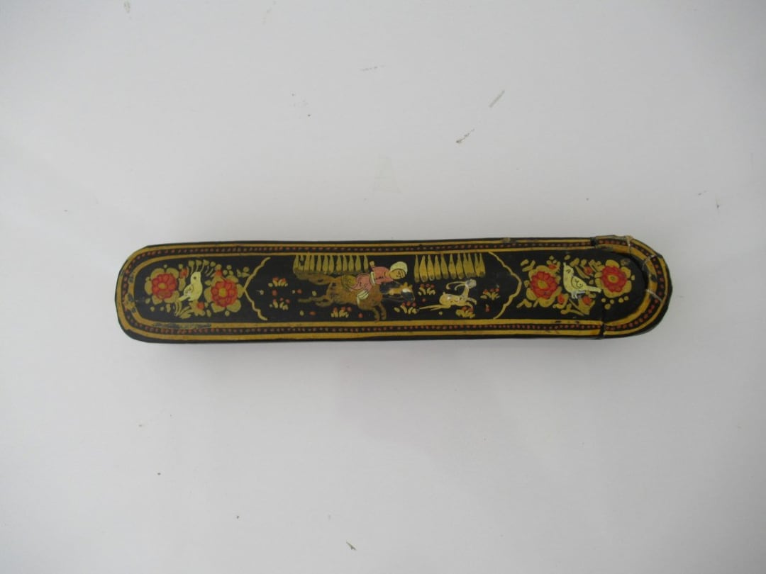 Persian Qajar Islamic Handcrafted Hand Painted Vintage Qalamdan Pen ...
