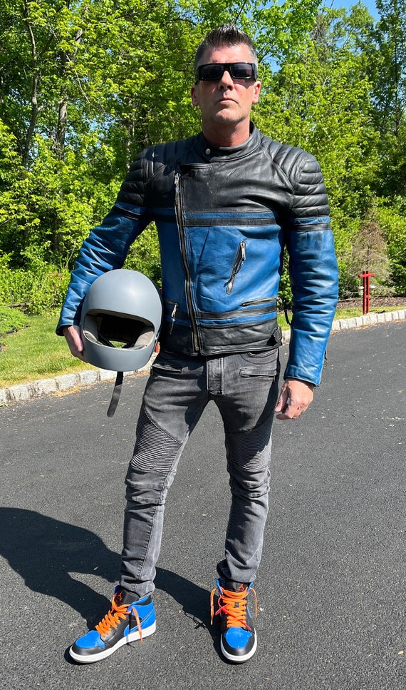 vintage leather motorcycle jacket - Gem