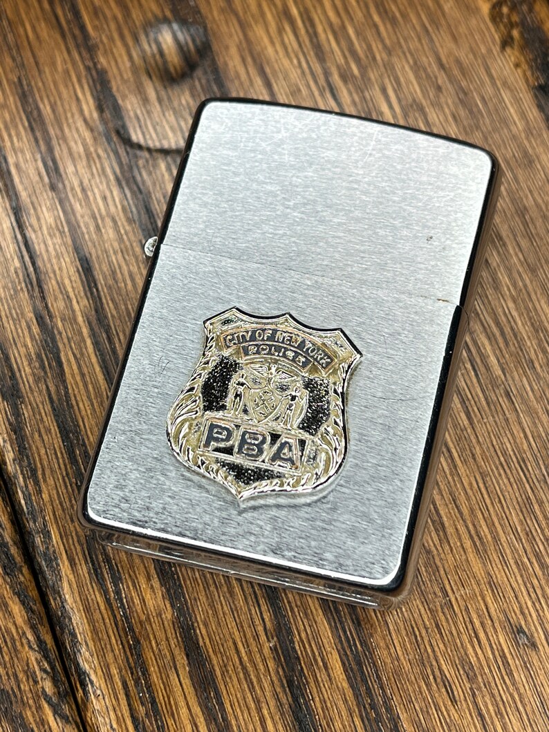 Vintage NYPD PBA Badge Chrome Lighter - Etsy