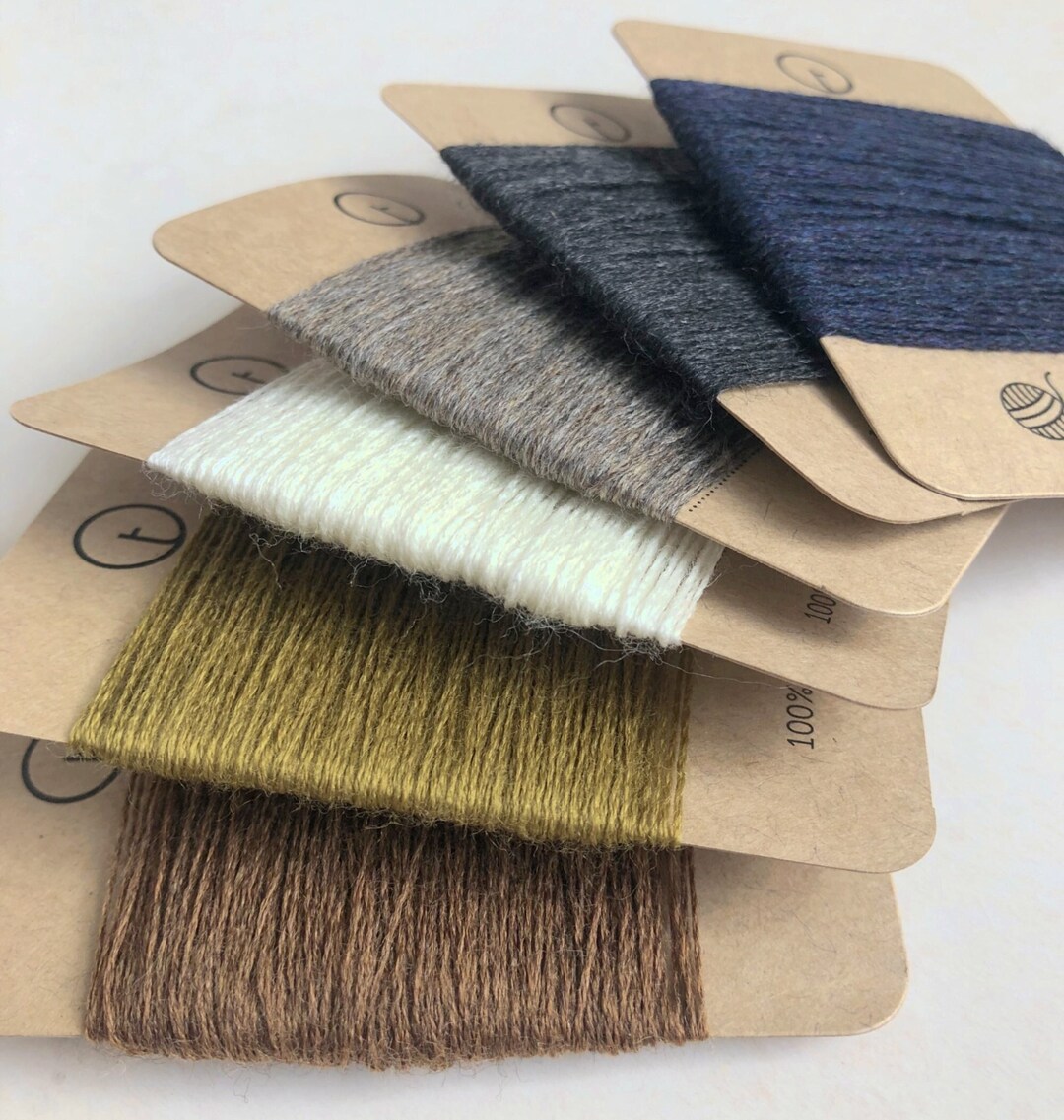 Wool Darning Yarn Card - 30 Meters - MONO COLORS - Etsy