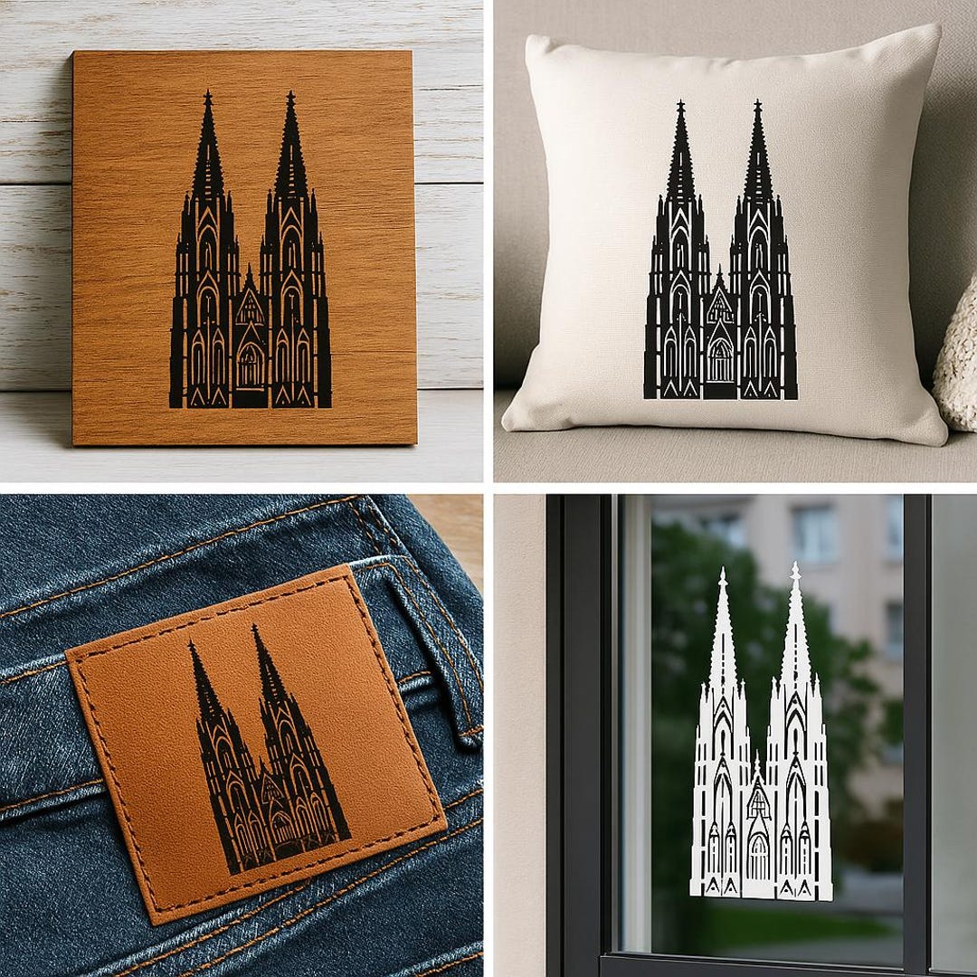Cologne Cathedral SVG | Stencil Design for Plotters and Laser Engraving ...
