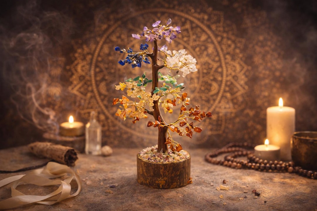 Large Chakra Gemstone Tree 25 Cm – Tree of Life – Crystal Tree ...