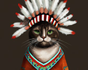Native American Cat - Etsy