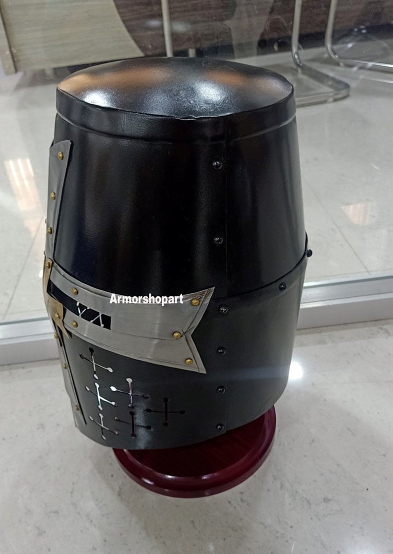 Medieval Templar Crusader Knight Armor Helmet With Wooden - Etsy