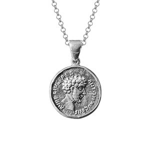 Marcus Aurelius Silver Coin Necklace - Etsy