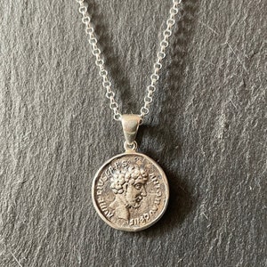 Marcus Aurelius Silver Coin Necklace - Etsy