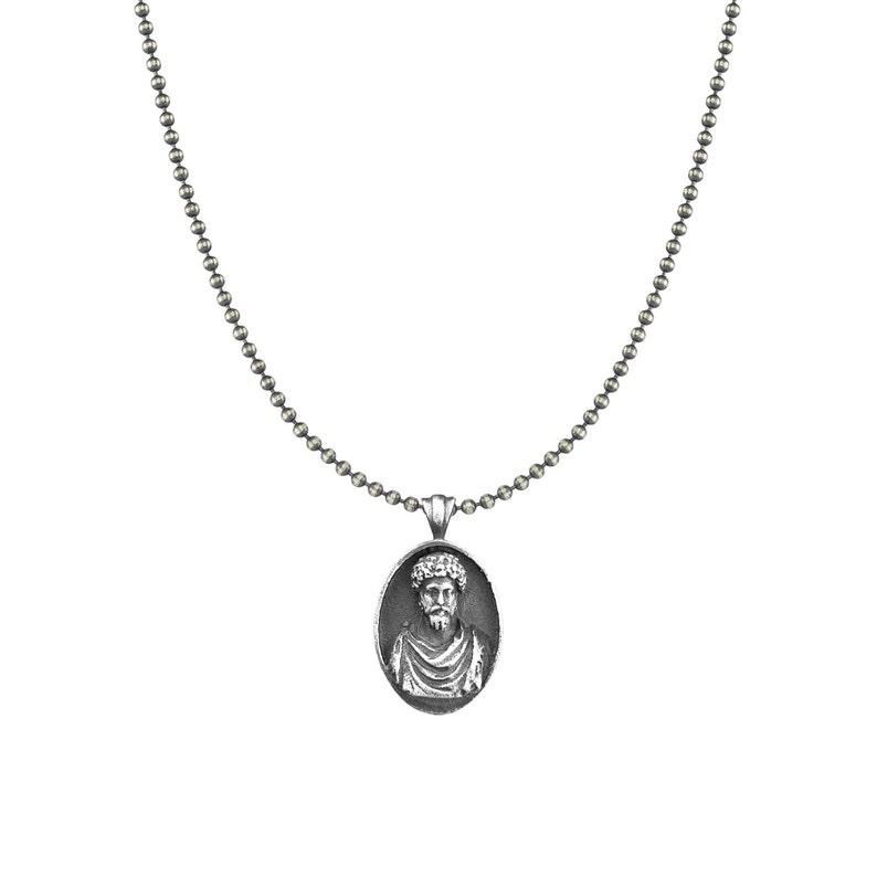 Stoic Emperor Marcus Aurelius Silver Necklace - Etsy