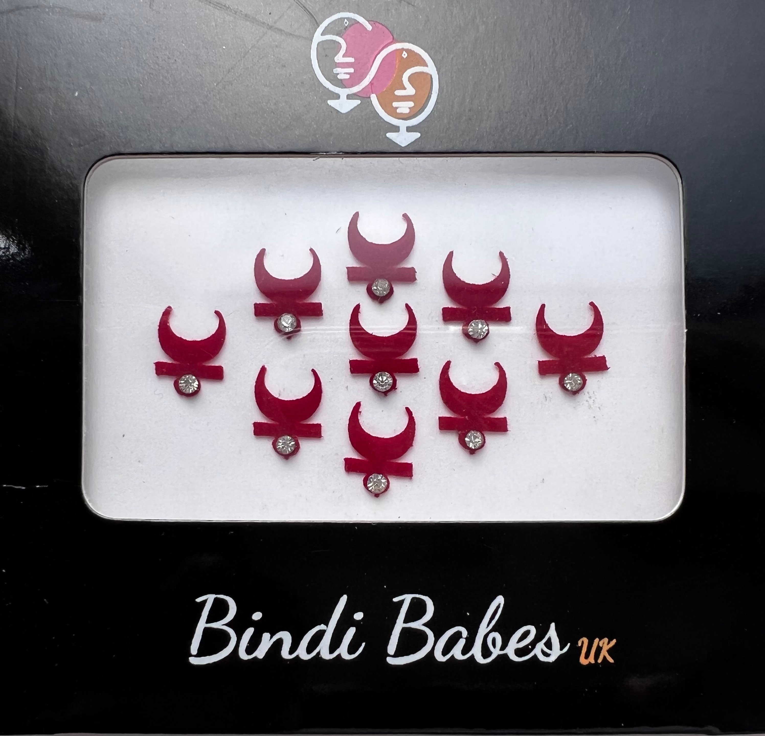 Red Velvet & Diamanté Indian Asian Bindi Pack - Etsy
