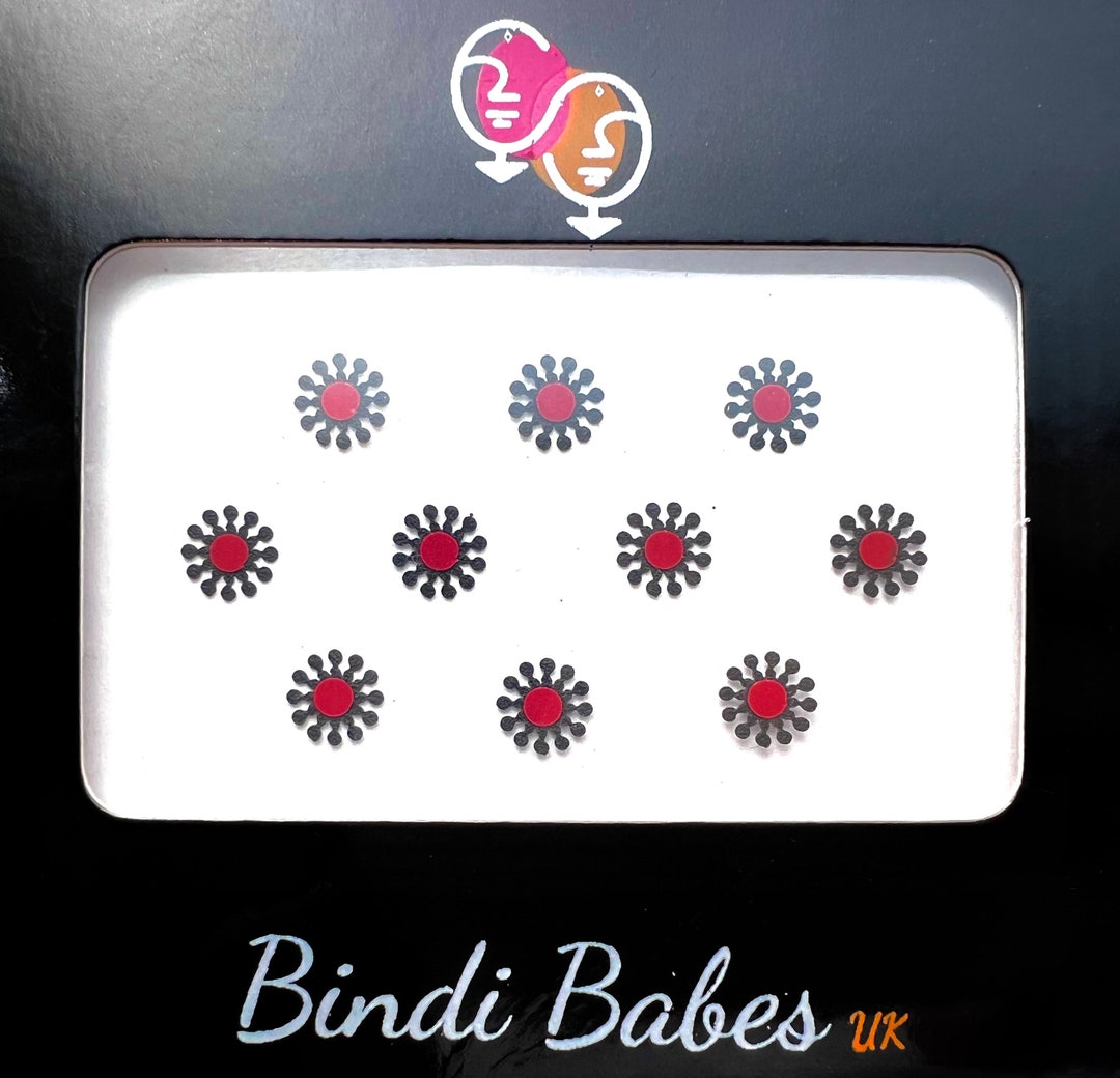 Black & Red Tribal Garba Indian Asian Reusable Bindi Multipack - Etsy