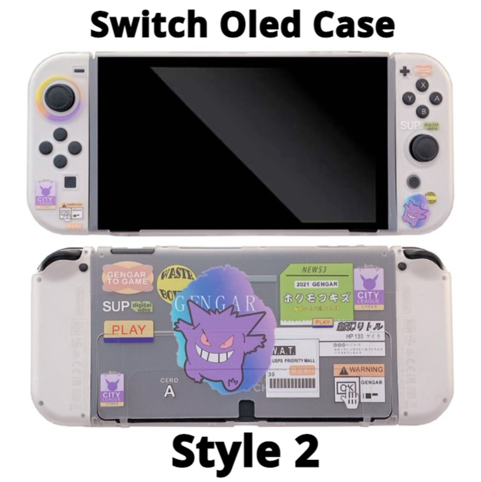 Nintendo Switch Oled Case, Clear Color With Cartoon Series 2, Switch ...