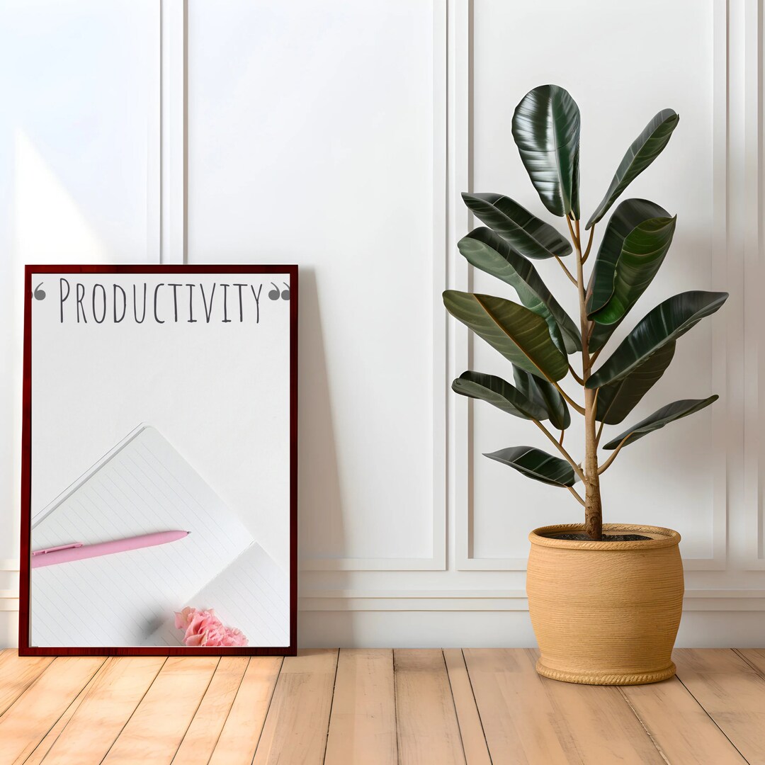 Flower, Productivity, Office Poster, Minimal Digital Poster, Gift for ...