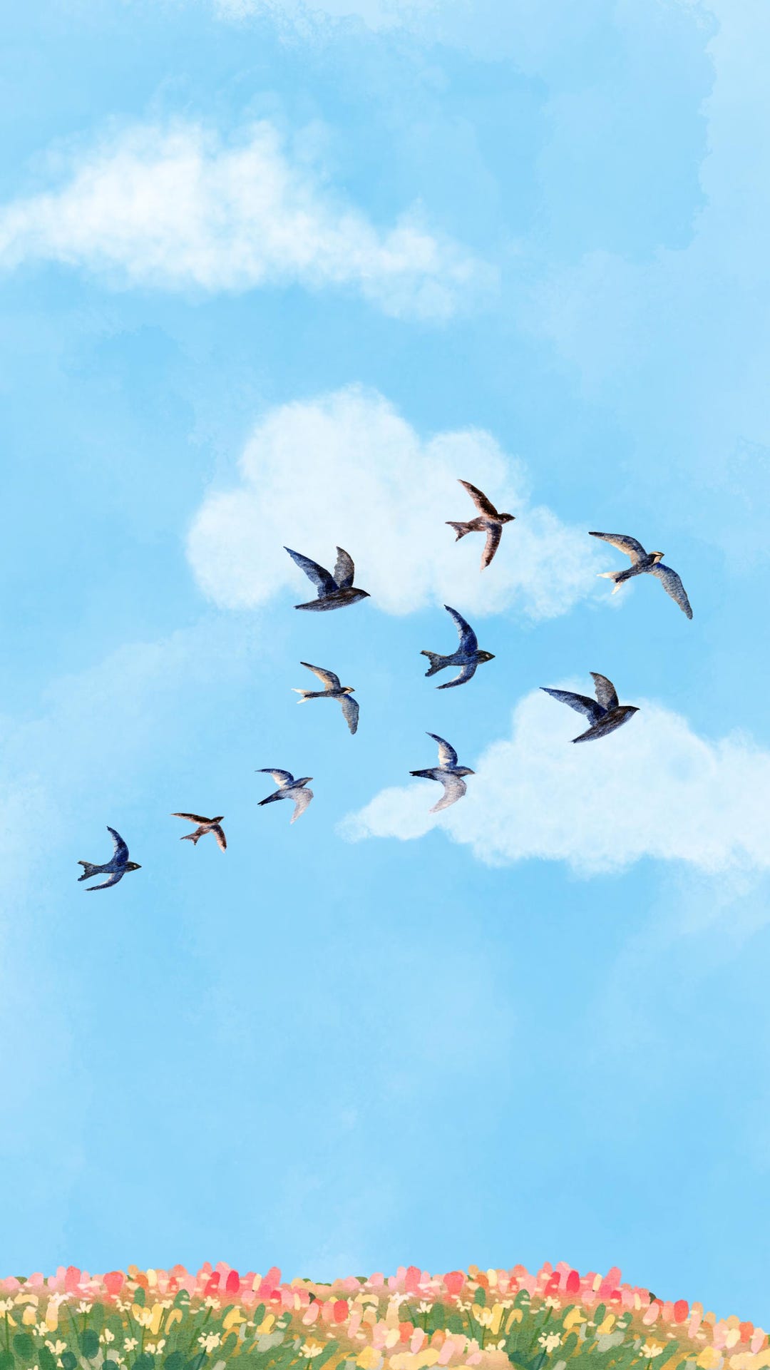 Flying Birds Phone Wallpaper - Etsy